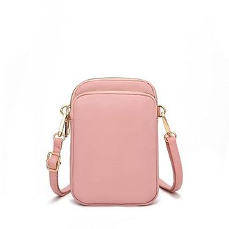 Generic Sac &agrave; bandouli&egrave;re pour t&eacute;l&eacute;phone portable, tissu Oxford imperm&eacute;able, mini sac &agrave; bandouli&egrave;re avec sangle r&eacute;glable, 17 x 11 x 5 cm, rose, 28 X 12 X 9 Ce