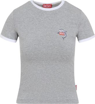 Diesel Femme, Tops, Gris, Taille: 40 FR T-shirt T-uncuties