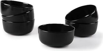 Excelsa Nordic Set mit 6 Schalen, Keramik, Schwarz, Fassungsvermögen 625 ml, Matt-Effekt