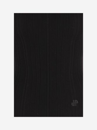 Patou Merino Wool Ruffled High-Neck Sweater - Black