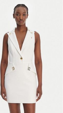 Elisabetta Franchi Coctailkleid AB-924-61E2-V520 Wei&szlig; Regular Fit