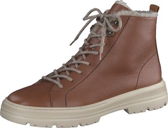 Paul Green Damen Schn&uuml;rstiefelette mit Warmfutter, Frauen Schn&uuml;rstiefeletten,Warm gef&uuml;ttert,Kurzstiefel,uebergangsschuhe,Braun (Cognac),40.5 EU / 7 UK