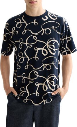 Scotch & Soda Herren All Over Print T-Shirt, Ribbon Navy AOP 401, XL