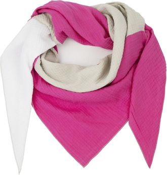 Glamexx24 Damen XXL Schal Dreieckschal Dreieckstuch Halstuch musselin Schal Poncho viele Farbkombinationen aus Baumwolle made in italy