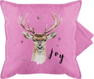 Shirtracer Kissenbezug - Weihnachtskissen Christmas Hirsch Motiv Geschenk Weihnachten I Wintermotiv Geschenk mit Hirsch Geschenke J&auml;ger Geschenkidee Weihnachten 