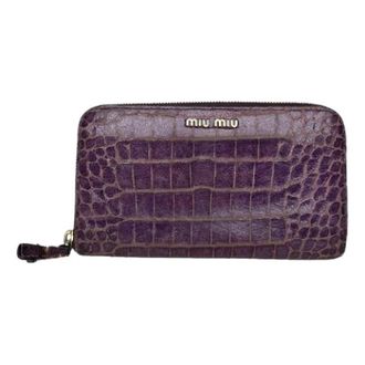Miu Miu Portefeuille en cuir Pre-owned - Femme - Pre-owned - Violet - Taille: ONE Size