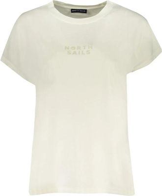 North Sails Bedrucktes Baumwoll-T-Shirt mit weitem Ausschnitt - - Tops - Damen - Wei&szlig; - L
