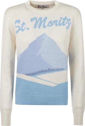 MC2 Saint Barth Femme, Pulls, Multicolore, Taille: 40 FR Pull ras du cou avec St. Moritz