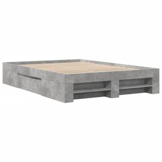 vidaXL Cadre de lit gris b&eacute;ton 120x190 cm bois ding&eacute;nierie