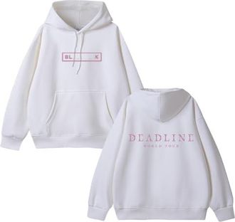 Generic Sweat &agrave; Capuche en Coton Deadline 2025 World Tour Graphic Support High Street Sport Sweatshirts(B-White,S)