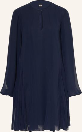 HUGO BOSS Kleid Donottati Mit Plissees blau