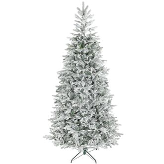 HOMCOM K&uuml;nstlicher Weihnachtsbaum, &Oslash;119 x 210 cm, schneebedeckter Weihnachtsbaum, k&uuml;nstlicher Tannenbaum mit 1154 beweglichen Zweigen, zusammenklappbarer Soc