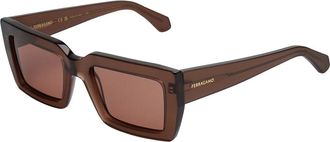 Ferragamo Femme, Accessoires, Brun, Taille: ONE Size Lunettes de soleil rectangulaires en acétate