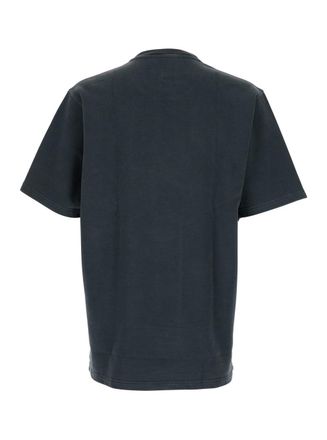 Dolce & Gabbana Mens Dark Grey Crewneck T-Shirt With Logo Print Cotton T-Shirts And Polos