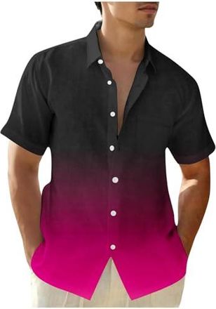 Generic Chemise &agrave; manches courtes pour homme, style d&eacute;contract&eacute;, classique, col rabattable, &eacute;l&eacute;gant, extensible, l&eacute;ger et confortable, chemise boutonn&eacute;e pour 