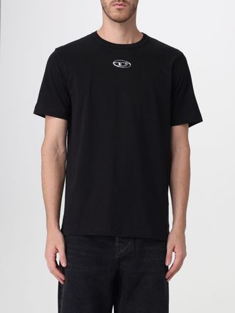 Diesel T-shirt &agrave; col rond en coton avec logo Oval D