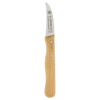 Tala El Herder Gebogen Universalmesser - Edelstahlklinge - Buchenholzgriff - 23,4 cm - Extra scharf - Leichtgewicht 21,4 g - F&uuml;r rundes Obst & Gem&uuml;se