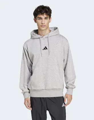adidas adidas Performance - Essentials Feelcozy - Sweat &agrave; capuche en polaire - Gris chin&eacute; moyen/noir