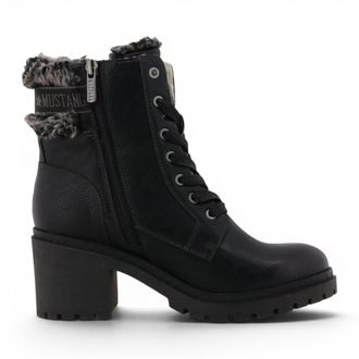 Mustang Jeans Mustang Damen Winter-Warm-Schn&uuml;rstiefel, hochhackig, Modell M0122001 - Schwarz
