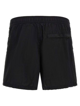 Stone Island Wrinkled Nylon Swim Shorts - Black