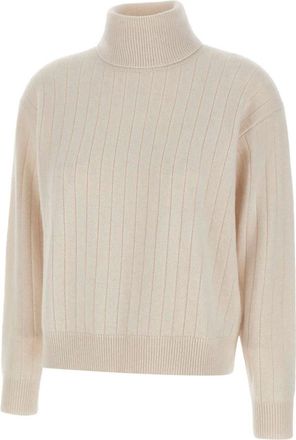 Eleventy Femme, Pulls, Blanc, Taille: 40 FR Pull Col Roulé en Laine et Cachemire
