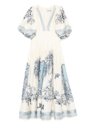 Alemais robe imprim&eacute;e &agrave; col v - Tons neutres