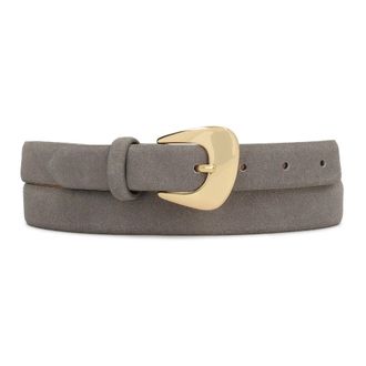 Kazar Femme, Accessoires, Gris, Taille: 90 CM Ceinture en daim &agrave; boucle arrondie