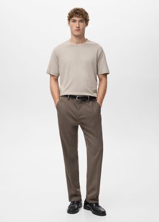 Mango Regular Fit-T-Shirt aus 100 % Baumwolle sandfarben - Herren - XXL - MANGO MAN