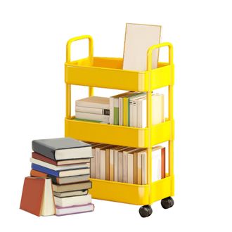 Generic Rollwagen mit Rollen, mobiler Gebrauchswagen, Mehrzweckwagen mit 3/4 Ebenen mit R&auml;dern, Aufbewahrungswagen mit Griffen, geeignet f&uuml;r K&uuml;che, Wohnzimmer