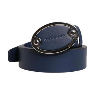 Dolce & Gabbana Homme, Accessoires, Bleu, Taille: 110 CM Ceinture classique &agrave; boucle logo en m&eacute;tal