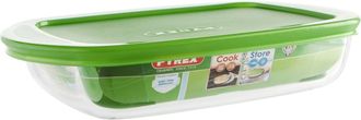 Pyrex C&S Basic Rechteckige Auflaufform mit Deckel 15 x 23 x 4,5 cm