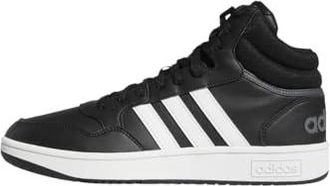 adidas Homme Hoops 3.0 Mid Lifestyle Basketball Classic Vintage Shoes Basket, Core Black/Cloud White/Grey Six, 38 2/3 EU