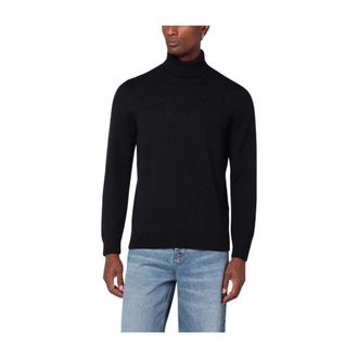 Drumohr Blauer Pullover Dolcevita Stil - - Knitwear - Herren - Blau - 2XL
