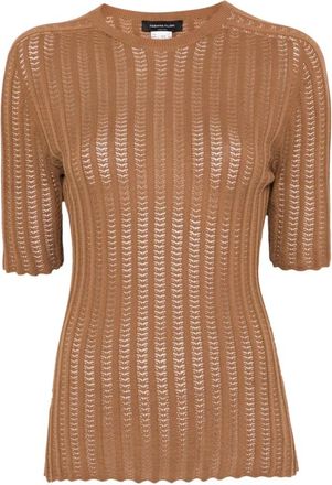 Fabiana Filippi Femme, Pulls, Brun, Taille: 42 FR Pulls &agrave; col rond