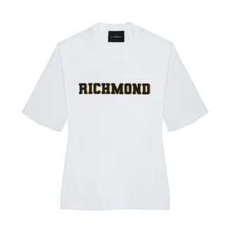 John Richmond Homme, Tops, Blanc, Taille: XL T-shirt &agrave; Manches Courtes avec Impression Logo