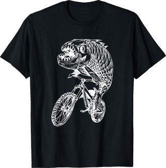 Seembo Piranha Radfahren Fahrrad Radfahrer Radfahren Lustiges Radfahren T-Shirt