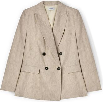 Motivi Femme, Vestes, Beige, Taille: 36 FR Blazer crois&eacute; en lin