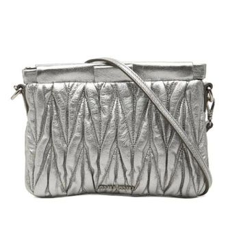 Miu Miu Sac bandouli&egrave;re matelass&eacute; en nappa Pre-owned - Femme - Pre-owned - Gris - Taille: ONE Size