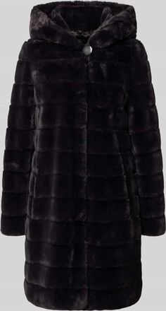 Petite M. Mantel aus Kunstfell mit Kapuze und Eingrifftaschen