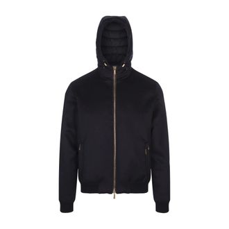 Moorer Blaue Kaschmirjacke mit Kapuze - - Jackets - Herren - Blau - L