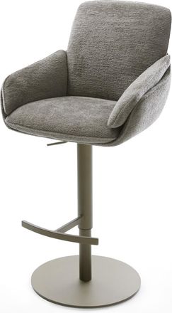 DELIFE Barstuhl Luan-Flex Boucl&eacute; Soft Schlamm Drehfu&szlig; h&ouml;henverstellbar Metall Titanfarben, Barst&uuml;hle