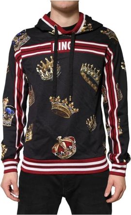Dolce & Gabbana Homme, Sweatshirts et sweats &agrave; capuche, Multicolore, Taille: M SweaT-shirt &agrave; Capuche Roi Couronne