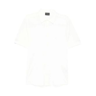 Emporio Armani Homme, Chemises, Blanc, Taille: 2XL Chemise Manches Courtes &agrave; Logo
