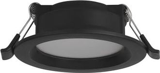 Eglo LED Einbaustrahler Idun-E, Spot Deckenleuchte, runder Einbauspot, Deckenstrahler aus Kunststoff in Schwarz, neutralwei&szlig;, &Oslash; 8,6 cm