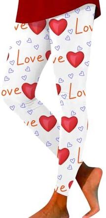 Generic Pantalon imprim&eacute; d&eacute;contract&eacute; pour la Saint-Valentin 2026, blanc, XXL