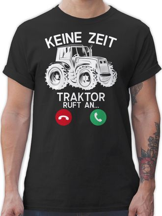 Shirtracer T-Shirt Herren - Fahrzeuge - Keine Zeit - Traktor Ruft an - wei&szlig; - 3XL - Schwarz - Geschenke f&uuml;r traktorfans m&auml;nnertagsgeschenke Bauern Coole-Fun-t-Sh