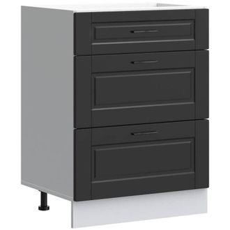 vidaXL Vidaxl - Armoire de cuisine Porto noir bois ding&eacute;nierie