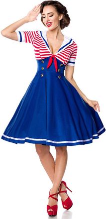 Belsira Swing-Kleid im Marinelook Mittellanges Kleid blau/rot/wei? XL