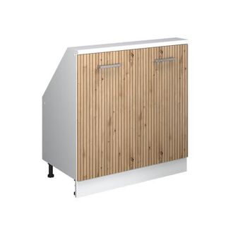 Vicco Meuble de Rangement sous Pente Rion, Artisan chêne/Blanc, avec 2 Portes
