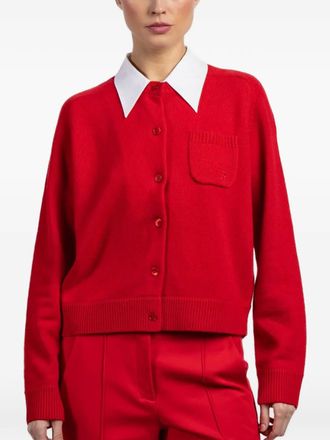 Dorothee Schumacher cardigan boutonn&eacute; &agrave; poche plaqu&eacute;e - Rouge